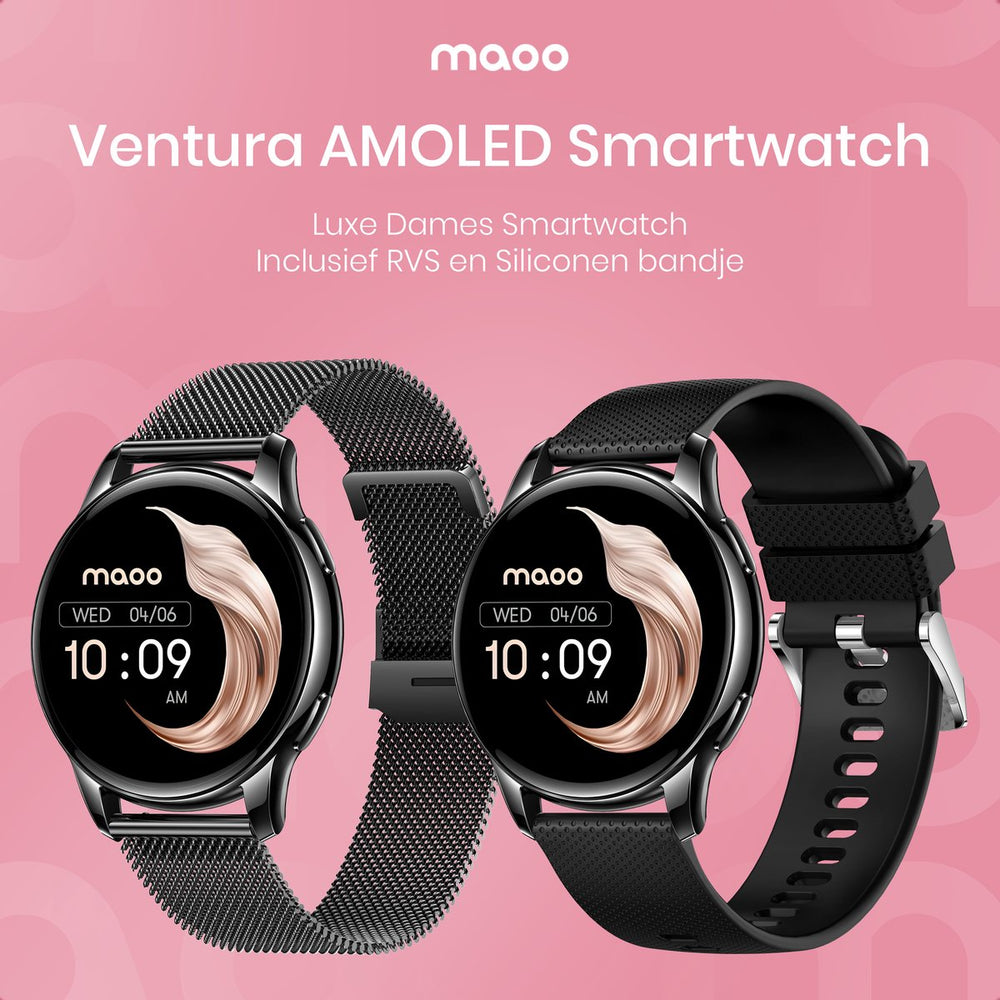 Maoo Ventura AMOLED Smartwatch Dames Zwart