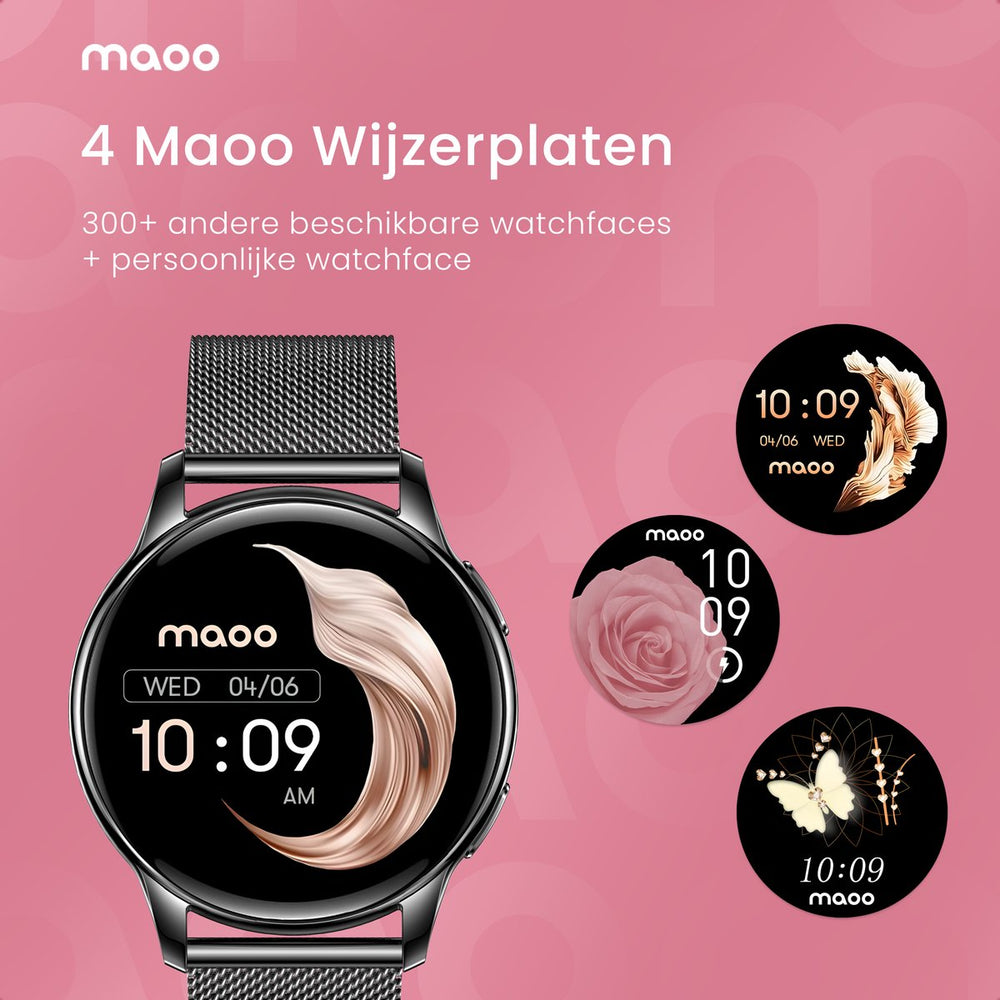 Maoo Ventura AMOLED Smartwatch Dames Zwart