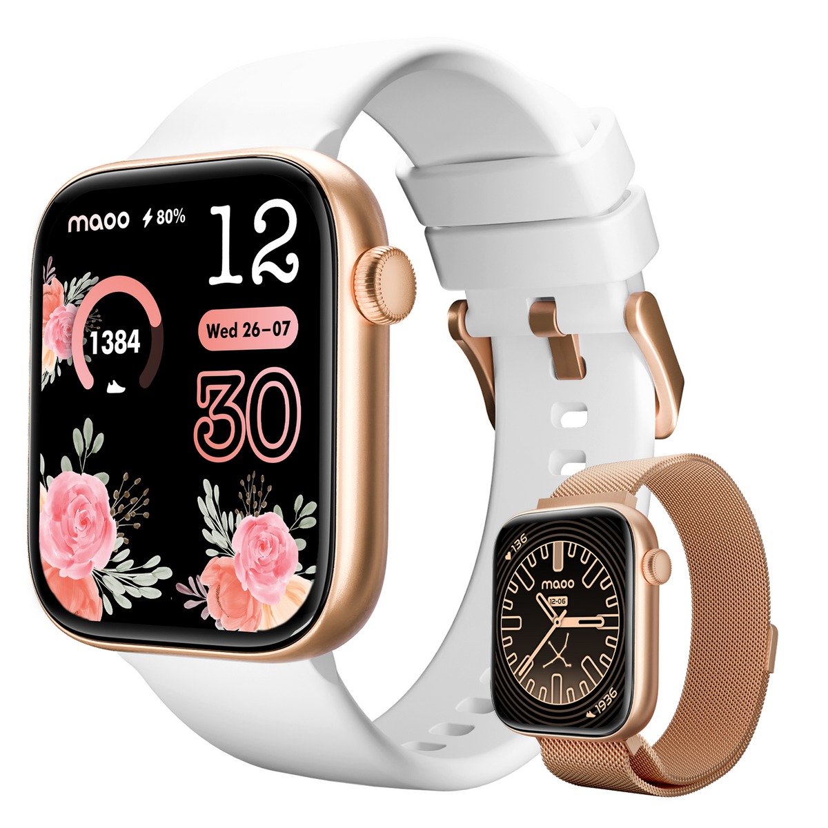 Maoo ProWatch AMOLED Smartwatch Dames Rosé Goud